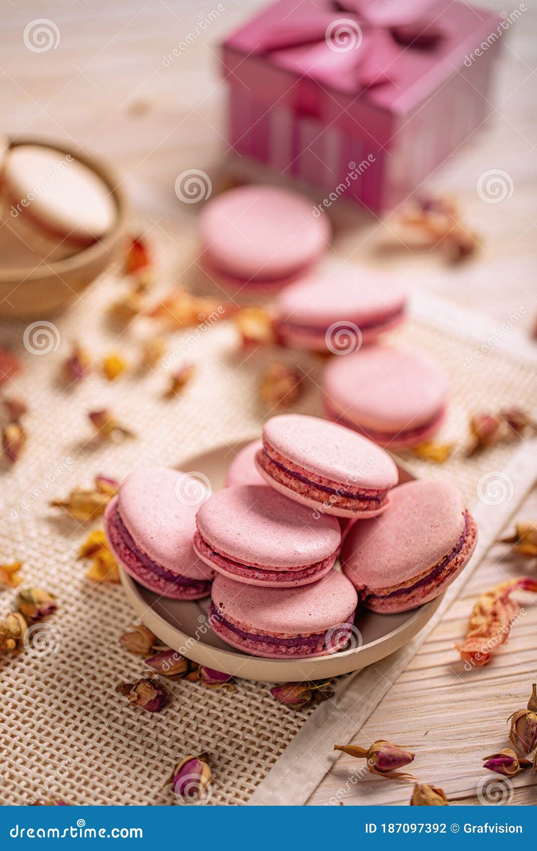 Authentic French macarons stock photo. Image of snack - 187097392