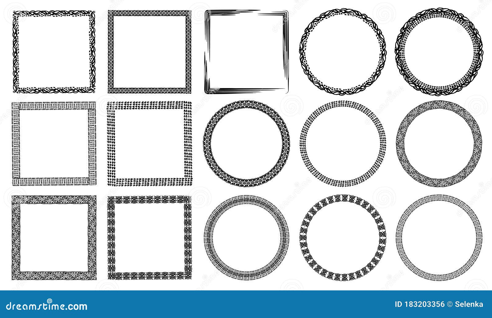 Authentic Hand Drawn Graphic Frames Decorated Animal Prints And Ancient ...
