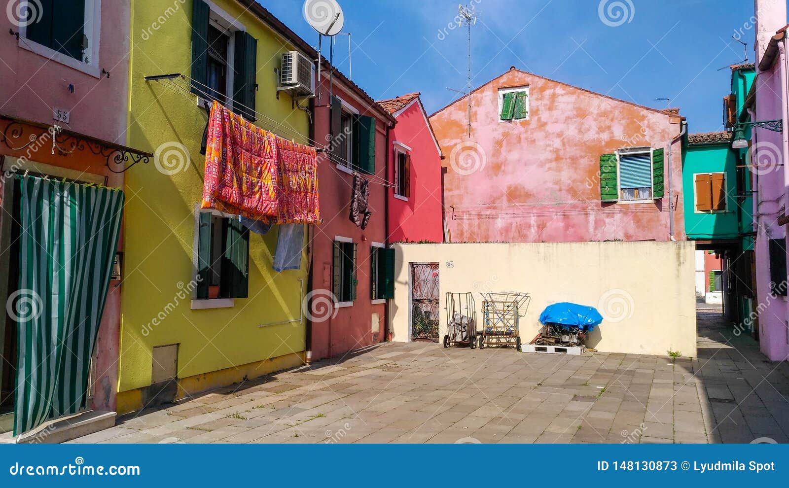 Authentic House and Colourful Washing Hanging in the Backstreets of ...