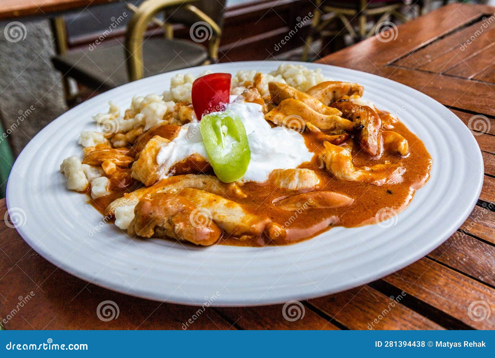 Authentic Hungarian Dish - Perkelt with Galuska Dumplin Stock Photo ...