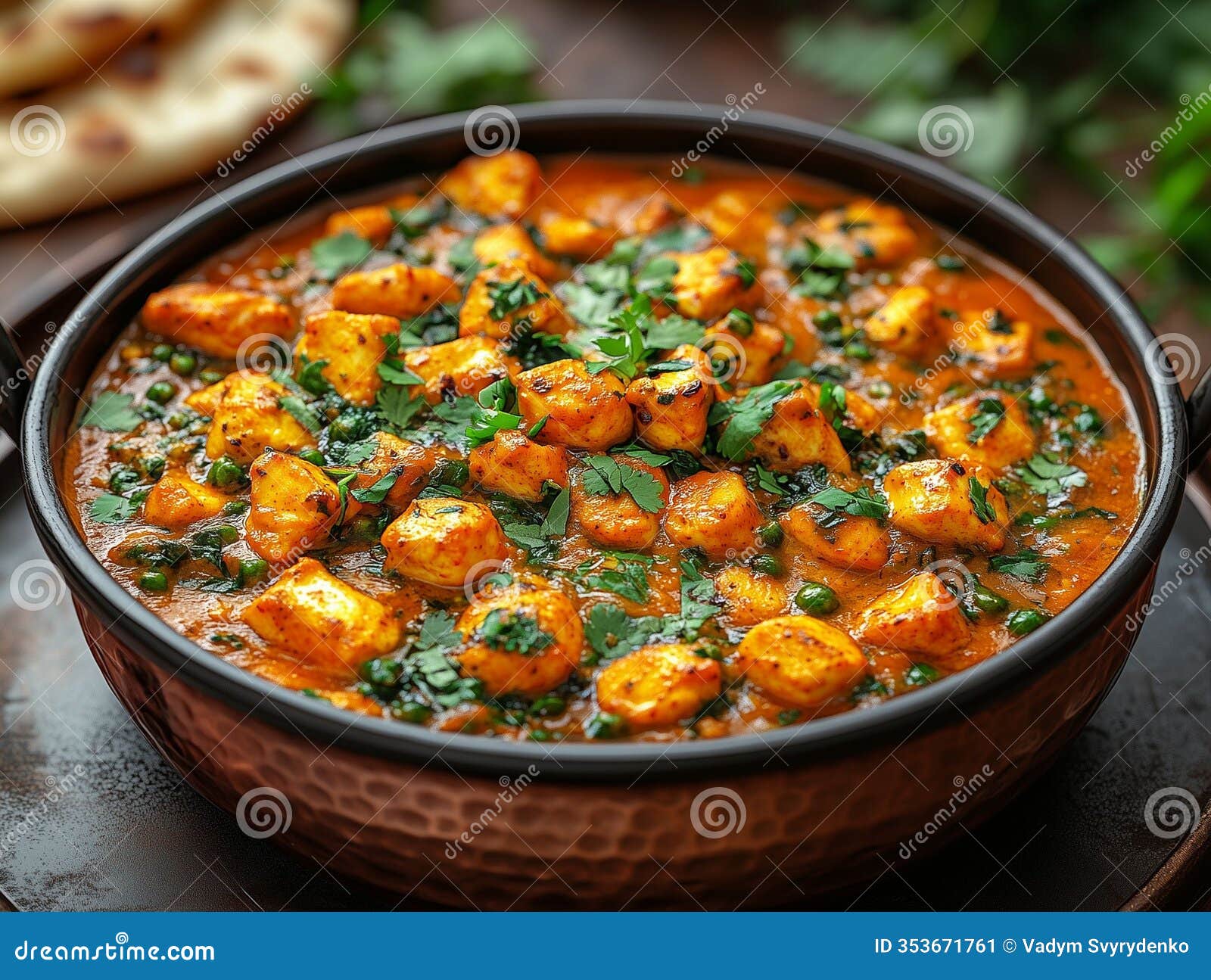 Authentic Indian Chicken Tikka Masala Dish Stock Illustration ...