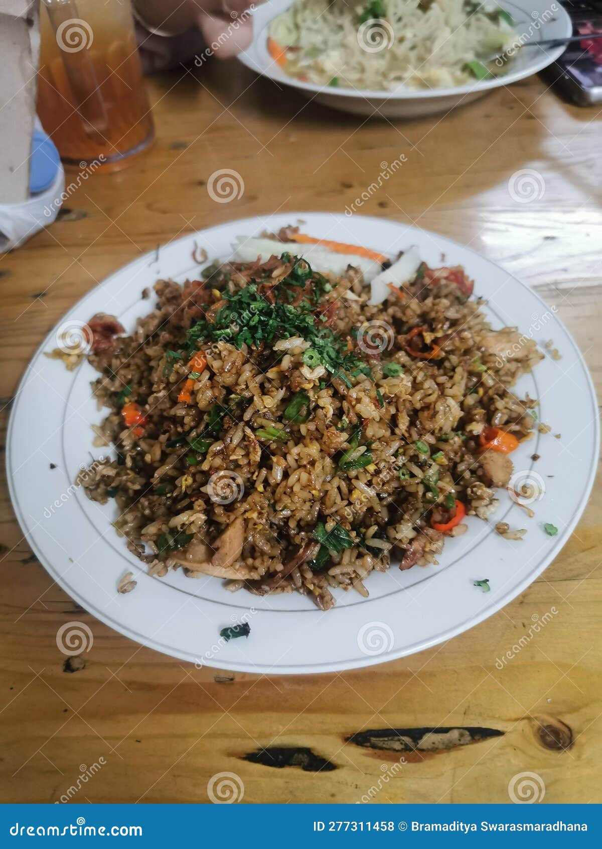 An Authentic Indonesia Fried Rice Stock Photo - Image of food, spicy ...