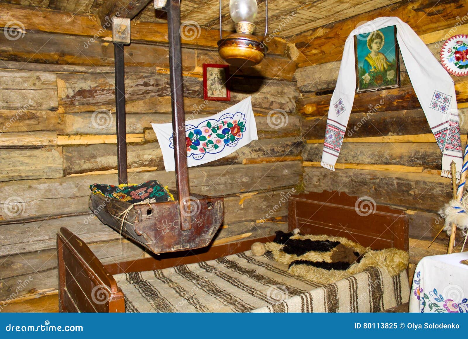 Authentic Interior of Ancient Traditional Rural House in Ukraine ...