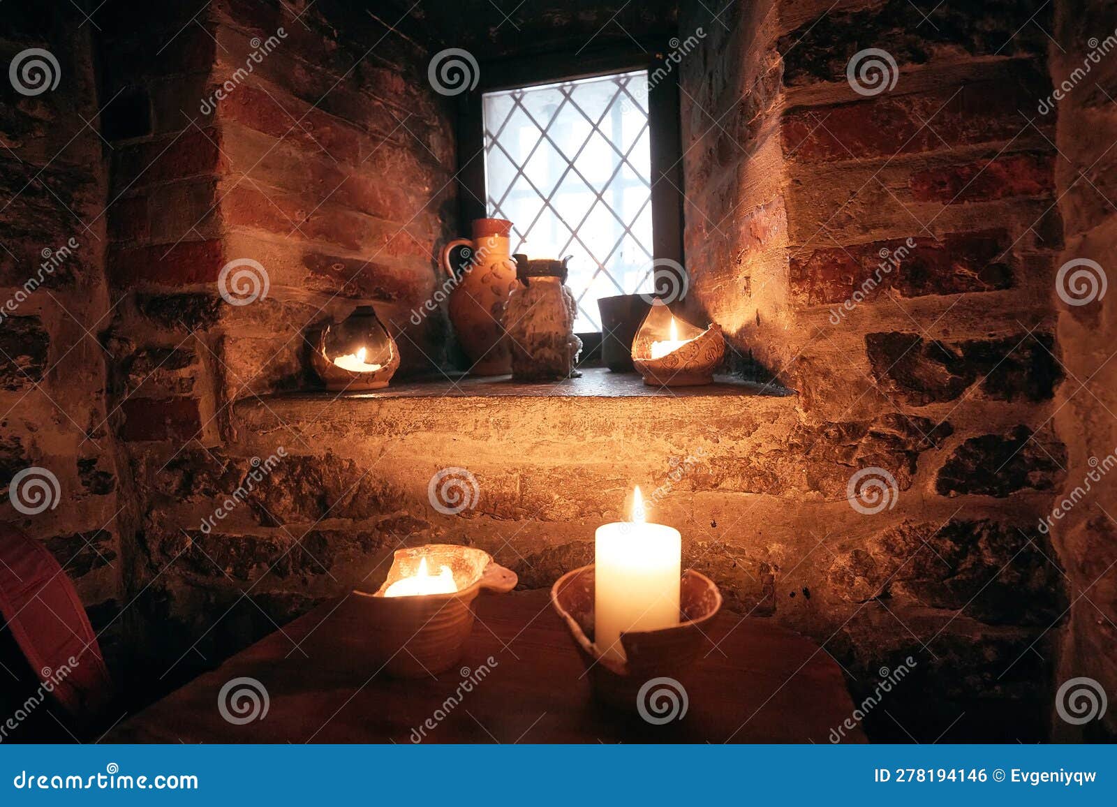 Authentic Medieval Tavern. Interior of a Tavern Stock Photo - Image of ...