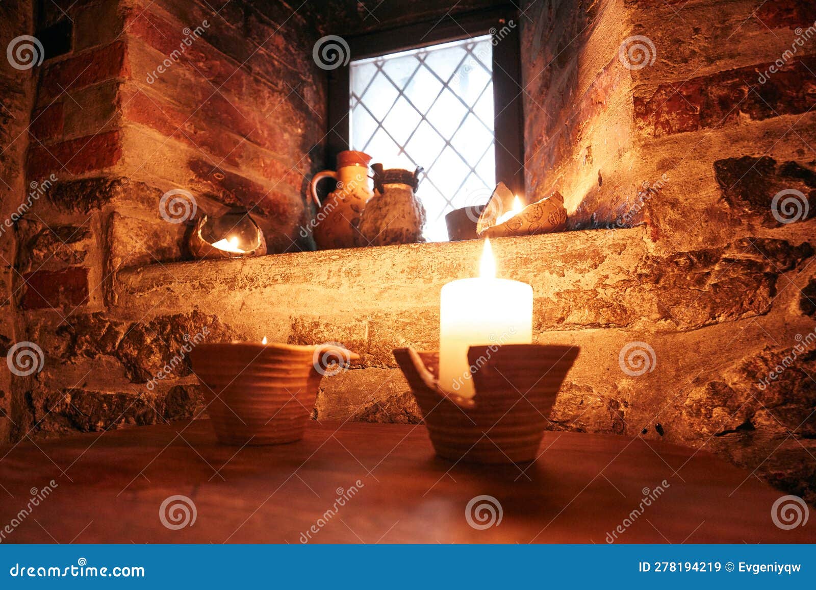 Authentic Medieval Tavern. Interior of a Tavern Stock Image - Image of ...
