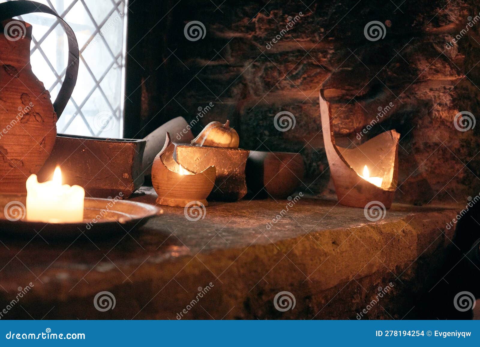 Authentic Medieval Tavern. Interior of a Tavern Stock Photo - Image of ...