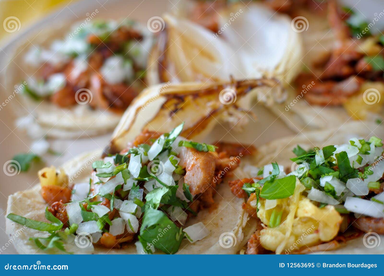 Authentic Mexican Street Tacos Stock Image - Image of sauce, dinner ...