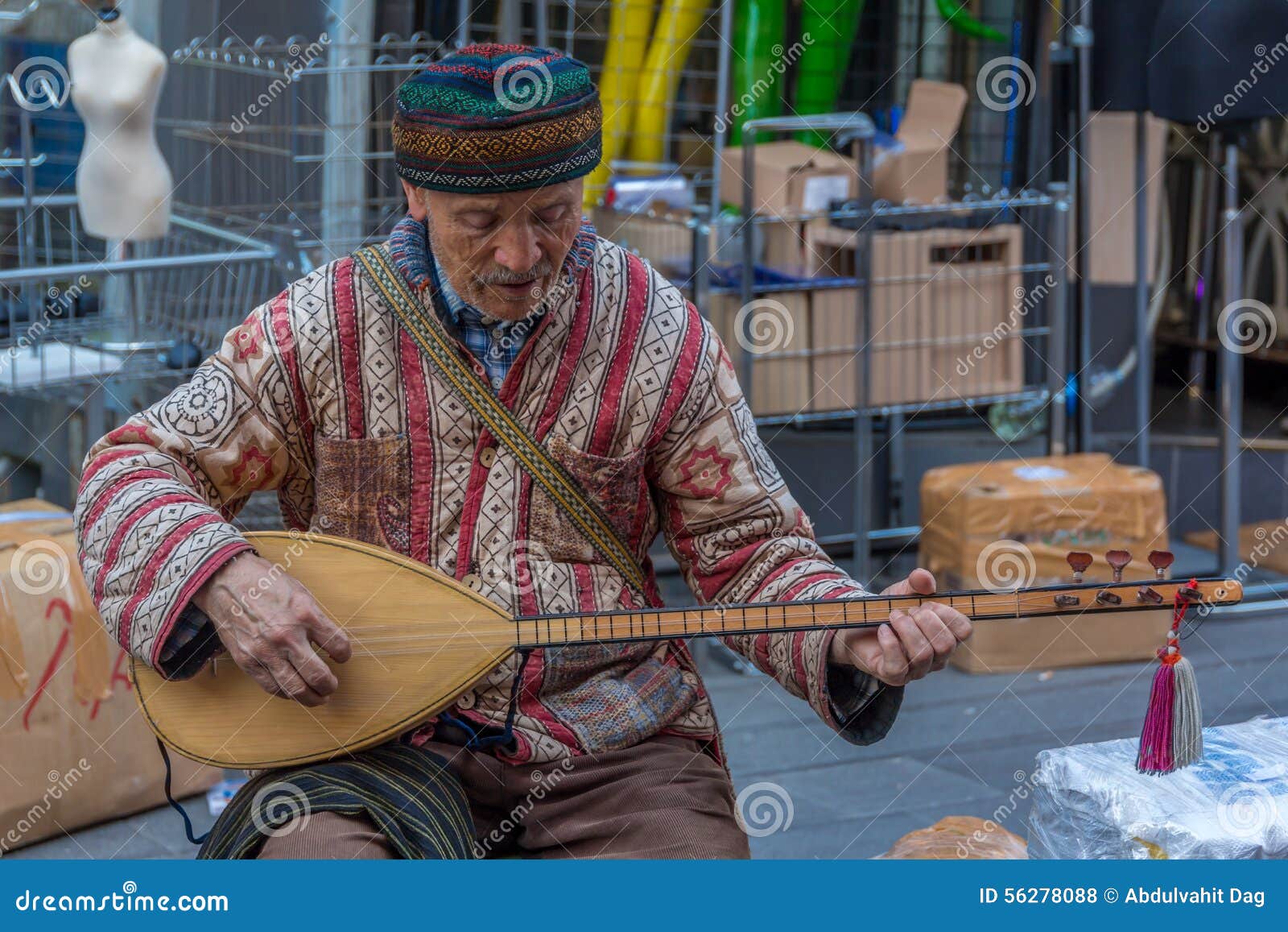 Authentic Old Man Playing Instrument Editorial Stock Photo - Image of ...