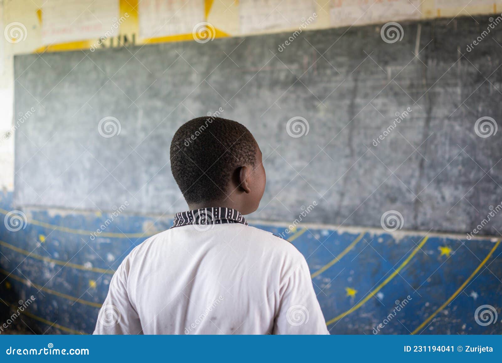 Authentic Poor Shool Classroom With Good Boys Studying Royalty-Free ...