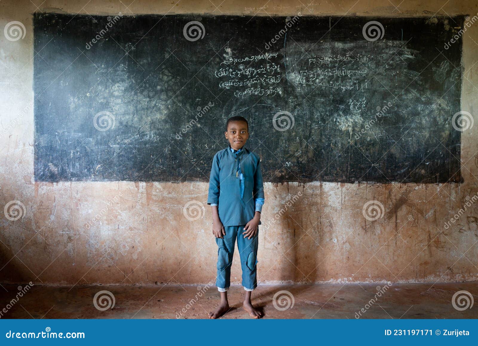 Authentic Poor Shool Classroom With Good Boys Studying Royalty-Free ...