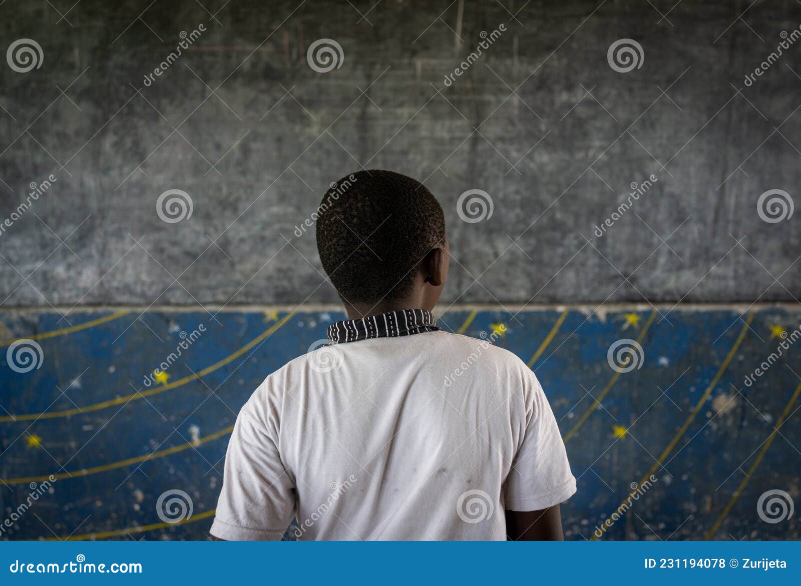 Authentic Poor Shool Classroom With Good Boys Studying Royalty-Free ...