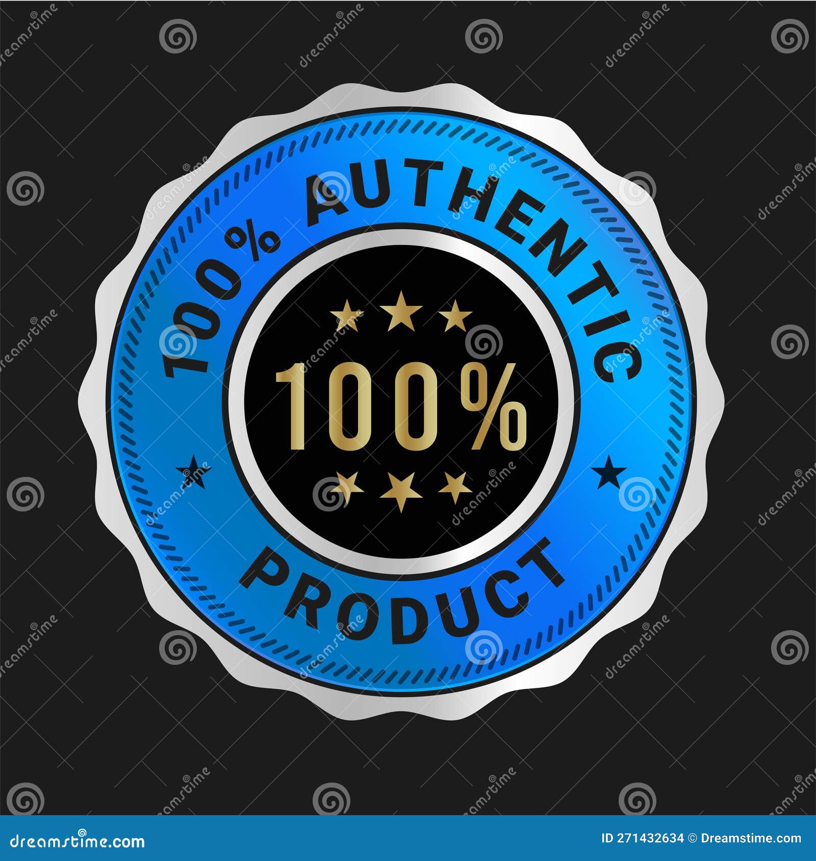Authentic Product Label, 100 Percent Authentic Product Vector Logo ...