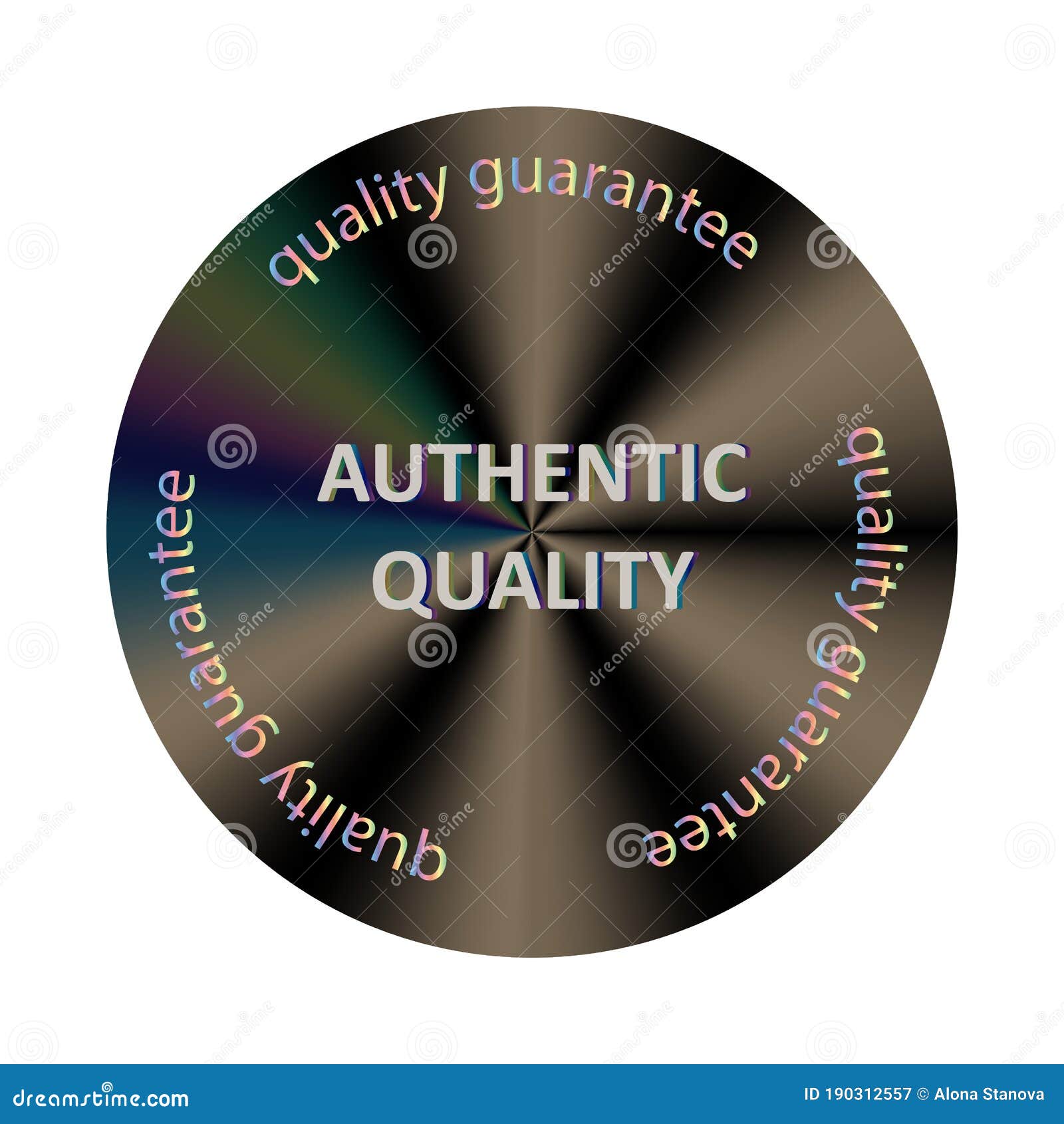 Authentic Quality Round Dark Sticker, Mark, Icon, Badge. Vector Element ...