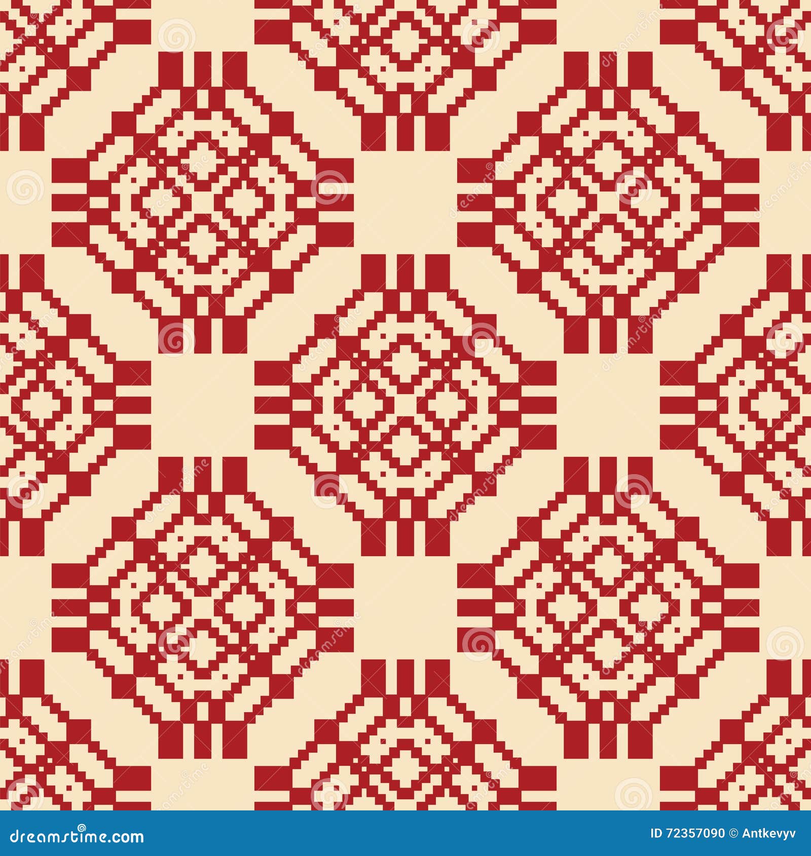 Authentic Red Seamless Pattern Stock Vector - Illustration of geometric ...