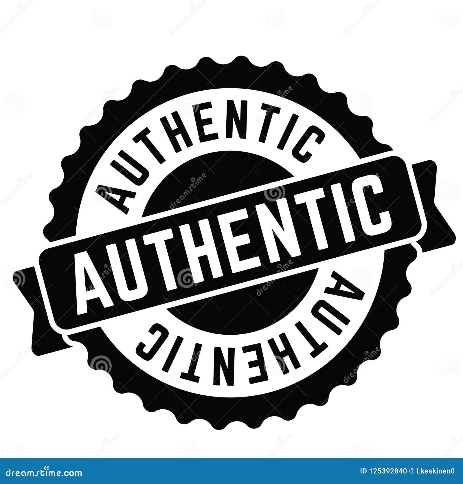 Authentic rubber stamp stock vector. Illustration of genuine - 125392840