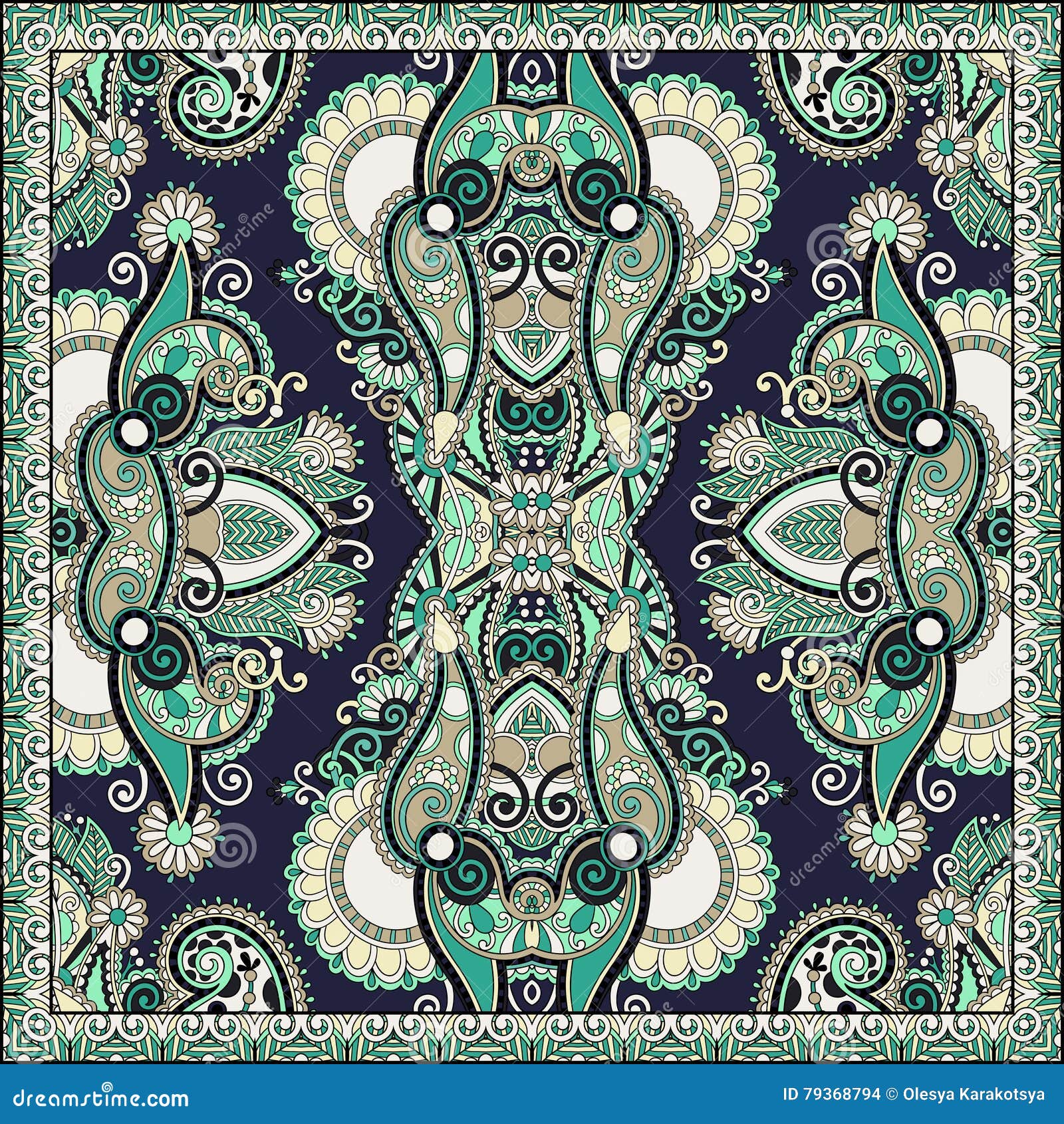 Authentic Silk Neck Scarf or Kerchief Square Pattern Design in U Stock ...