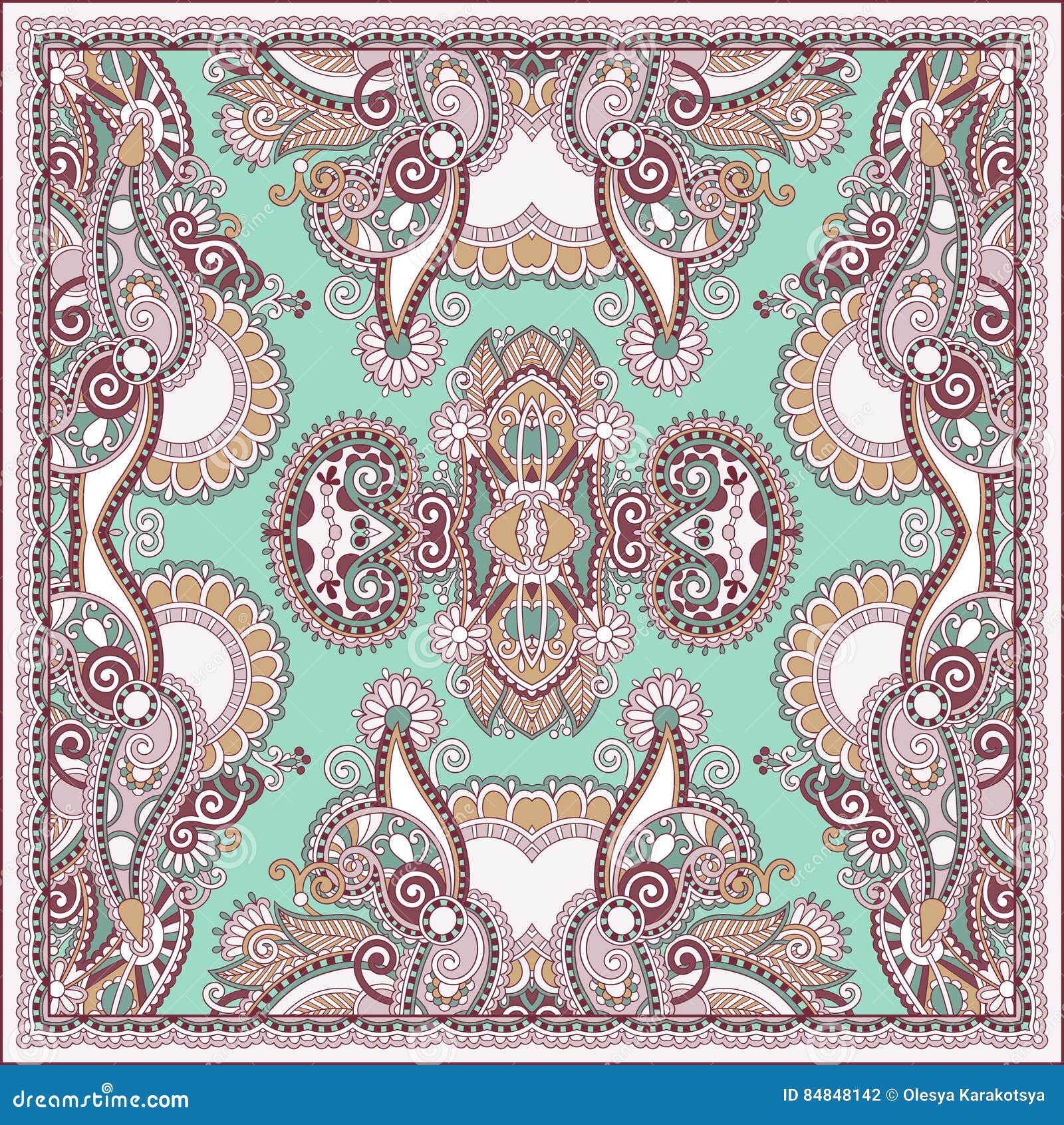 Authentic Silk Neck Scarf or Kerchief Square Pattern Design in U Stock ...