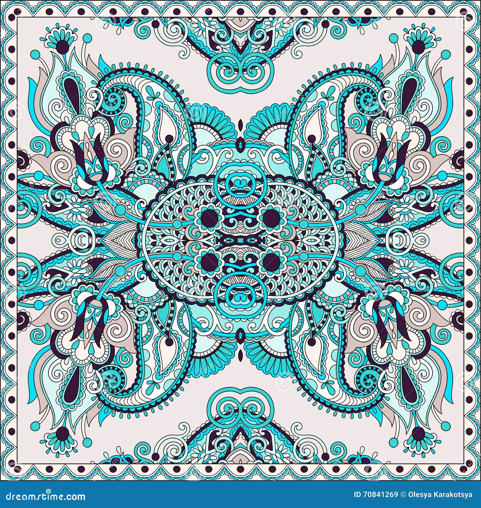 Authentic Silk Neck Scarf or Kerchief Square Pattern Design Stock ...