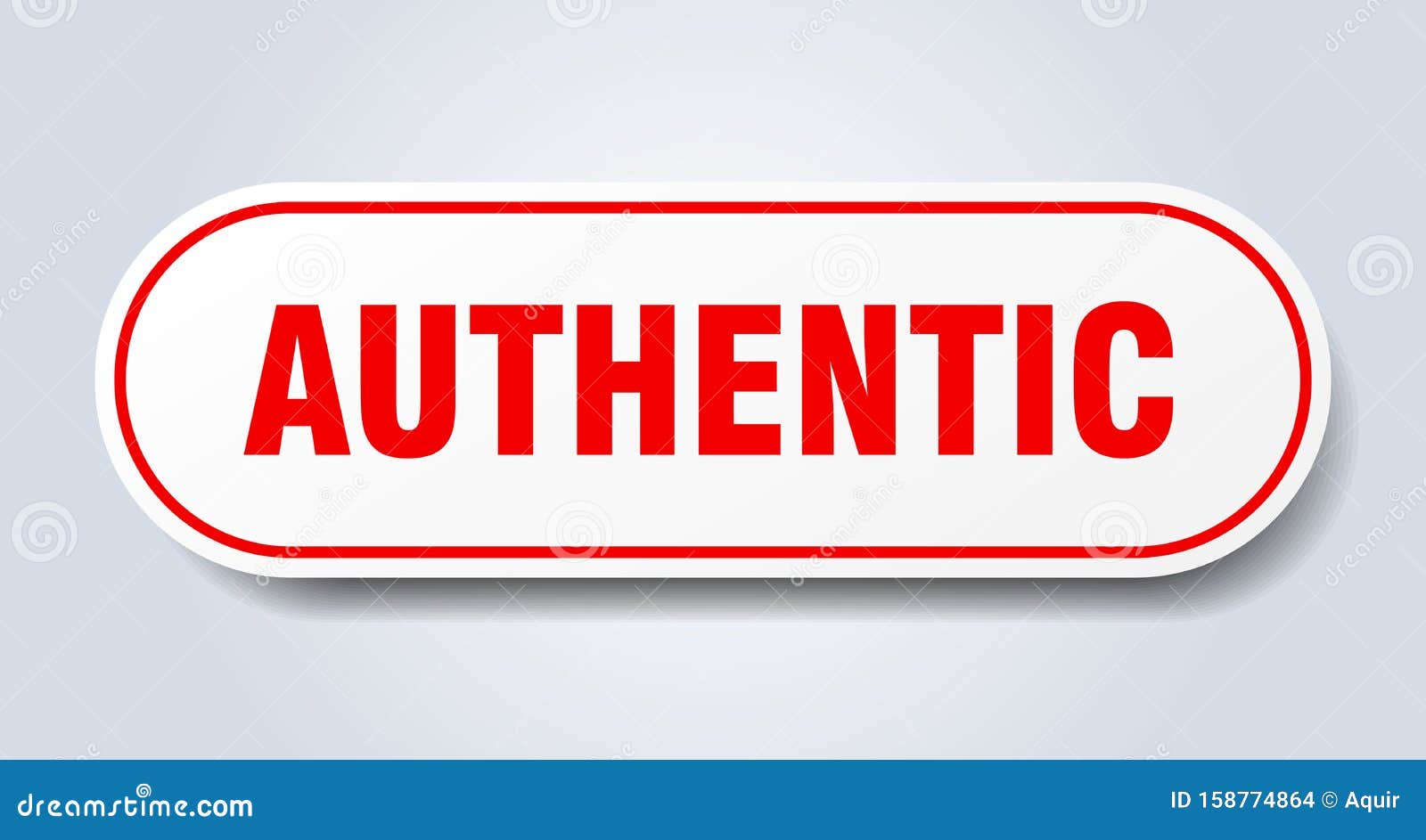 Authentic sticker. stock vector. Illustration of button - 158774864