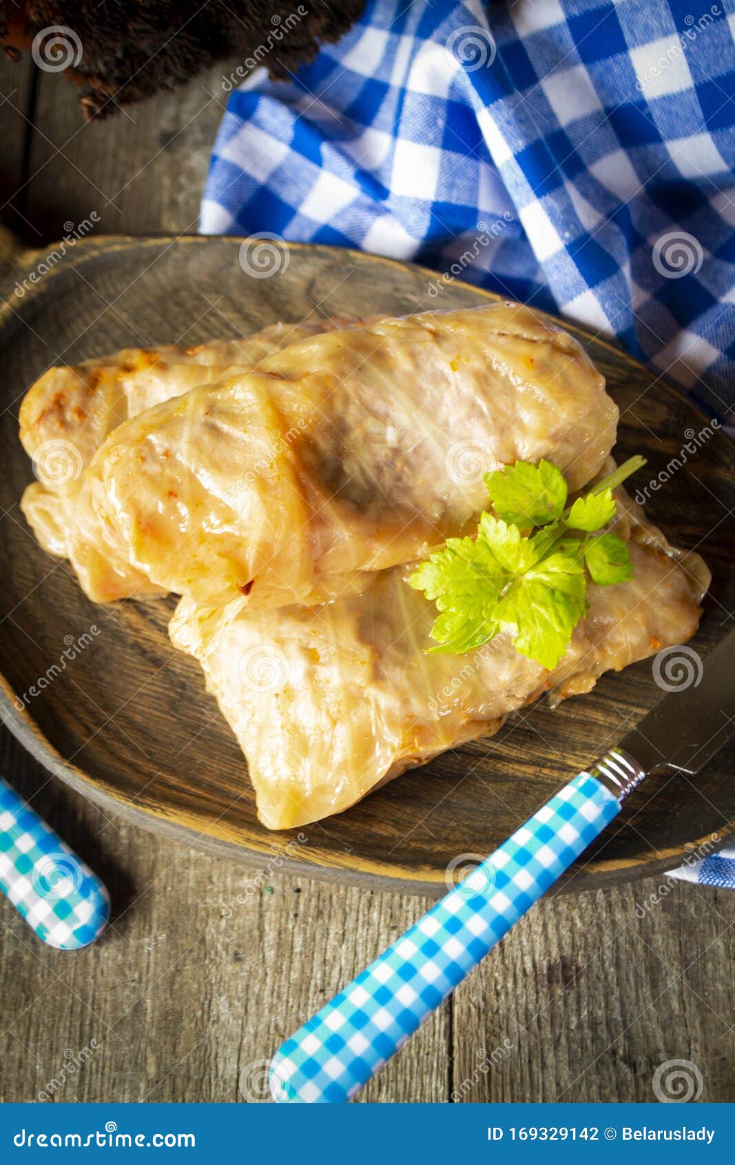 Authentic Stuffed Cabbage Rolls, Russian Cuisine, Vertical Image Stock ...