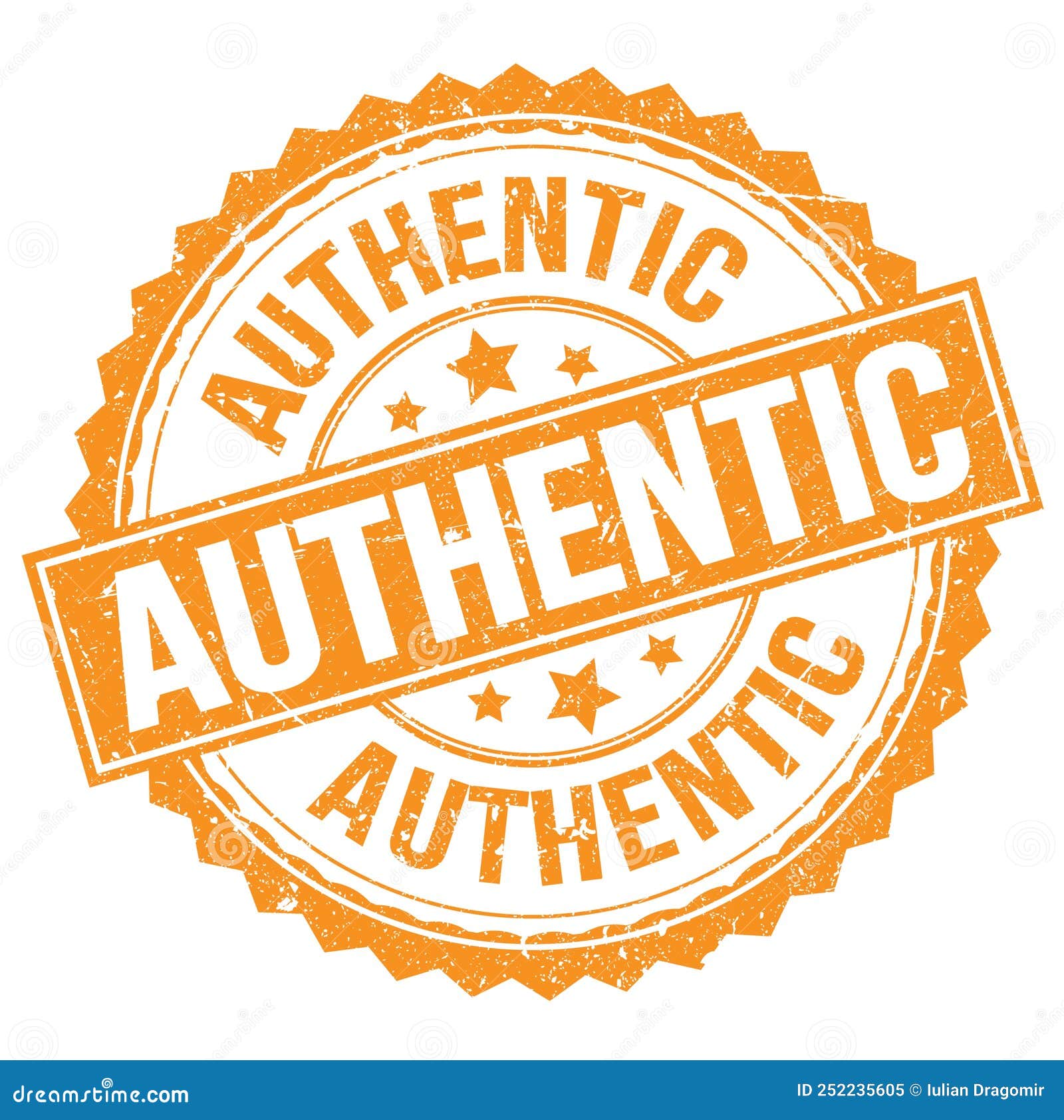 AUTHENTIC Text on Orange Round Stamp Sign Stock Illustration ...