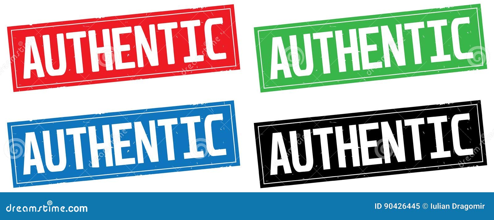 AUTHENTIC Text, on Rectangle Stamp Sign. Stock Illustration ...