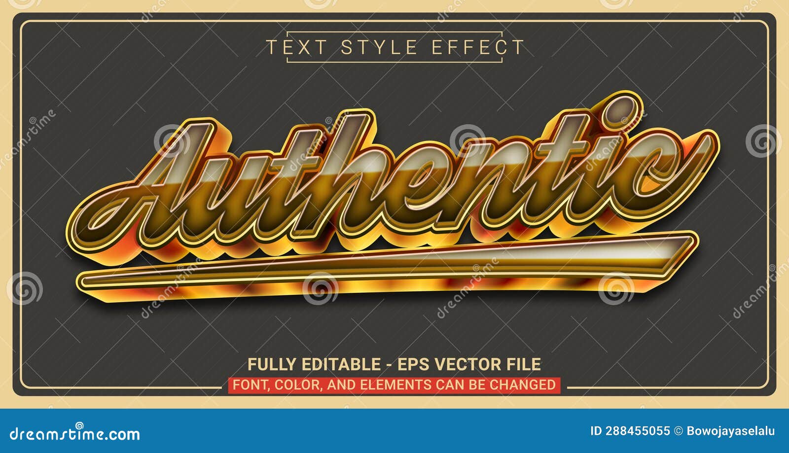 Authentic Text Style Effect. Editable Graphic Text Template Stock ...