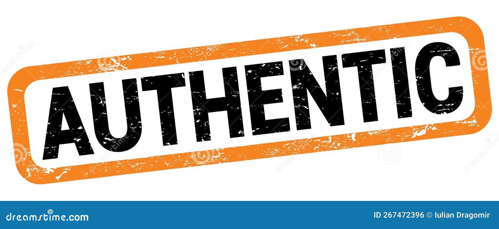 AUTHENTIC Text Written on Orange-black Rectangle Stamp Stock ...
