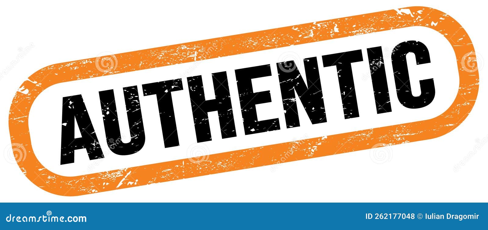 AUTHENTIC, Text Written on Orange-black Stamp Sign Stock Illustration ...
