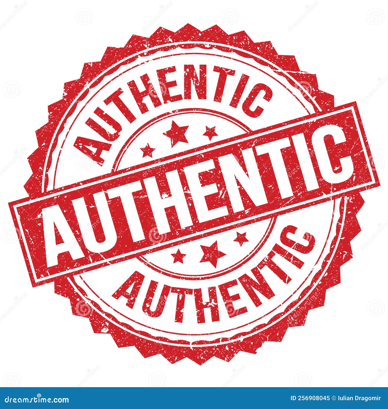 AUTHENTIC Text on Red Round Stamp Sign Stock Illustration ...