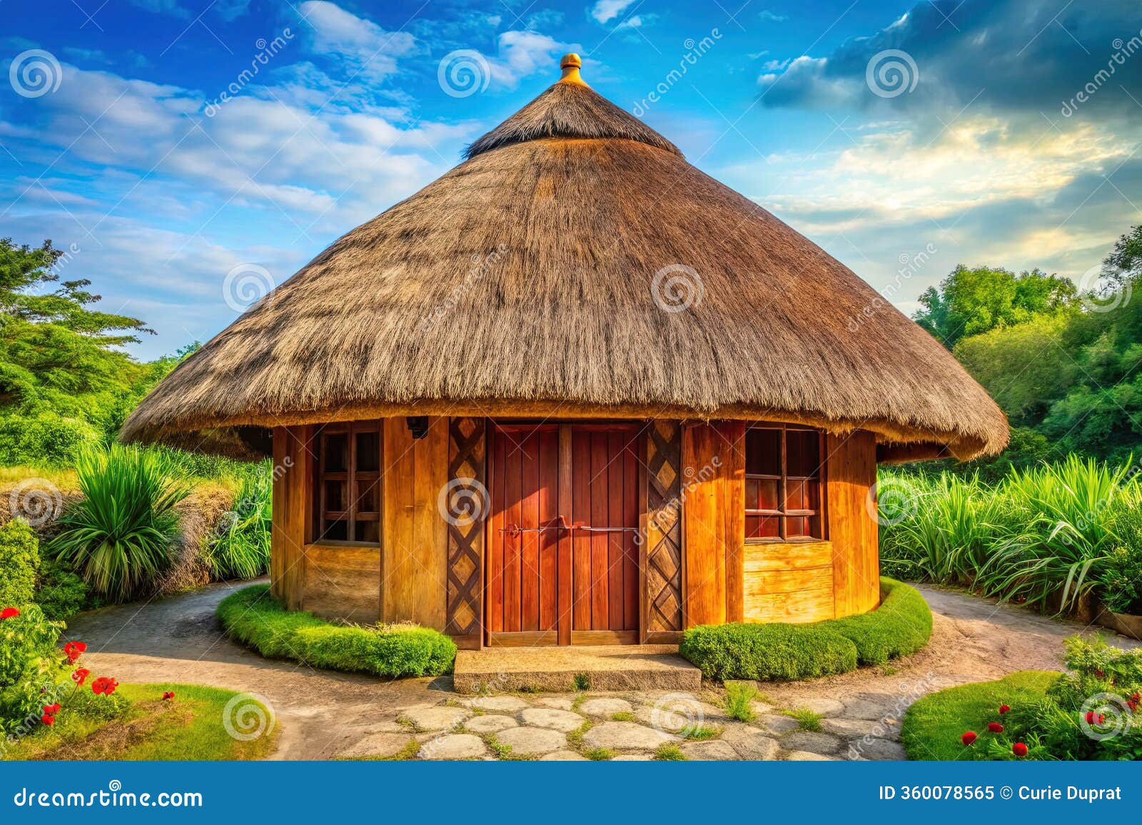 Authentic Traditional Round Thatched Hut a Glimpse into Rustic African ...