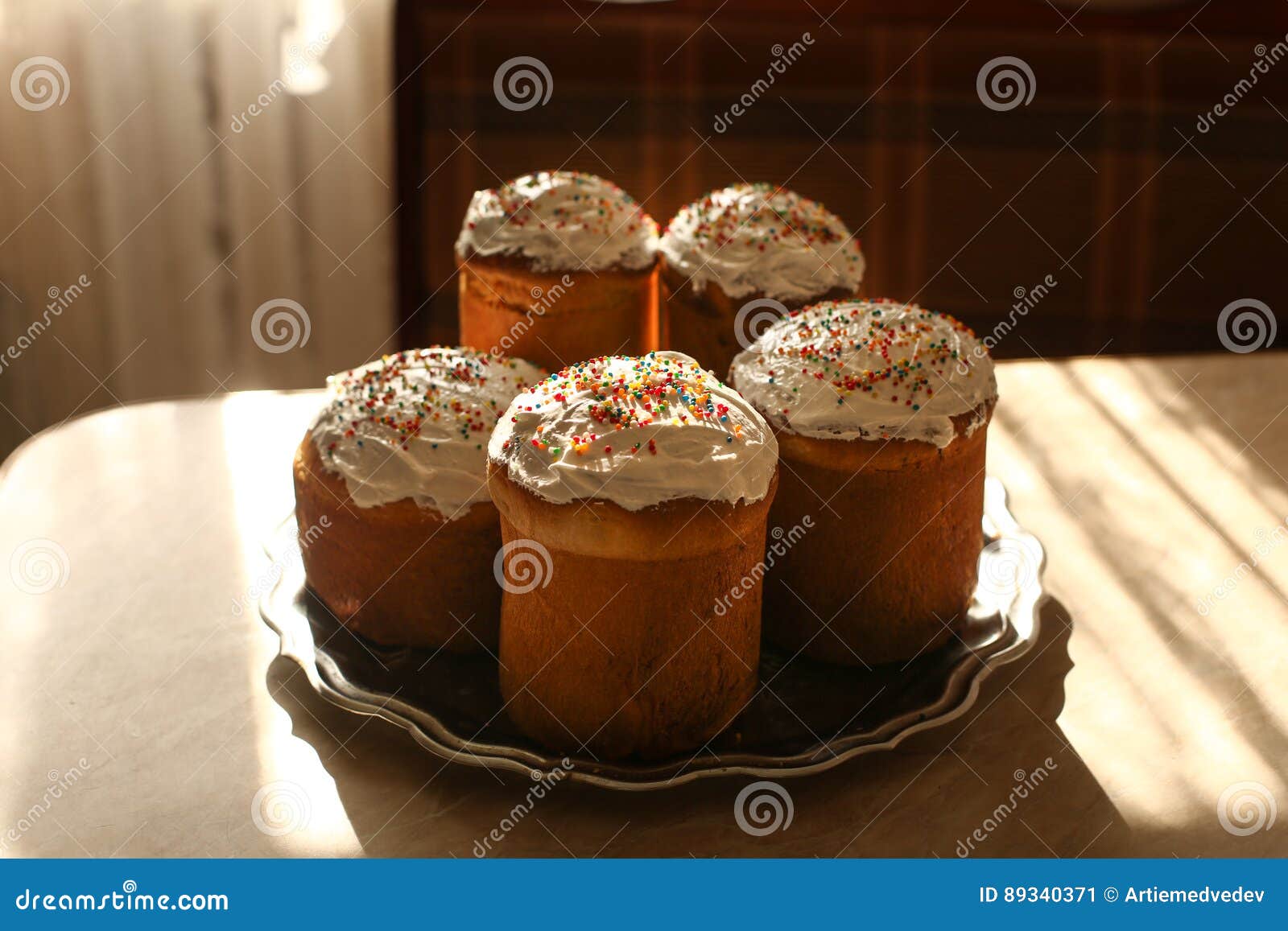 Authentic Traditional Russian Orthodox Easter Bread the Kulich or Pasha ...
