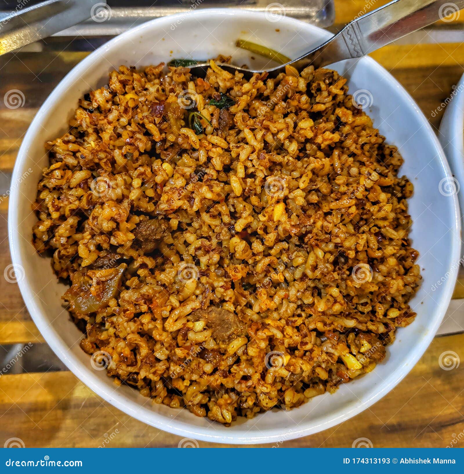 Authentic Tribal Red Rice Made with Indian Herbs. Stock Image - Image ...