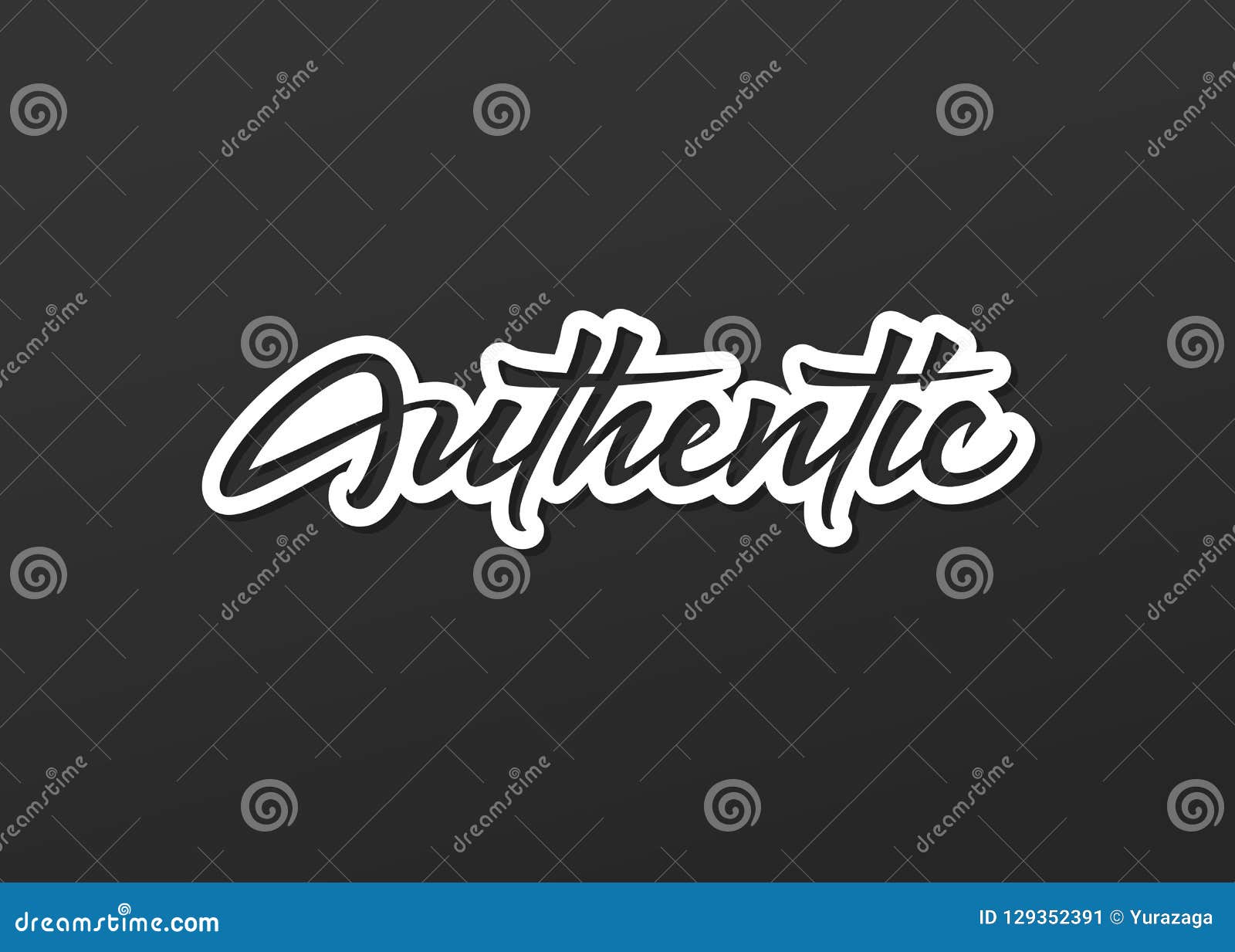 Authentic vector lettering stock vector. Illustration of script - 129352391