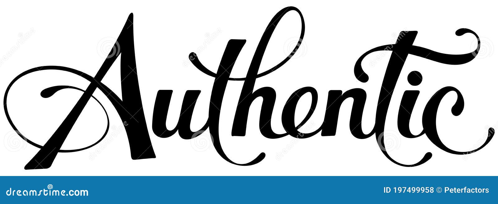 Authentic - Custom Calligraphy Text Stock Vector - Illustration of ...