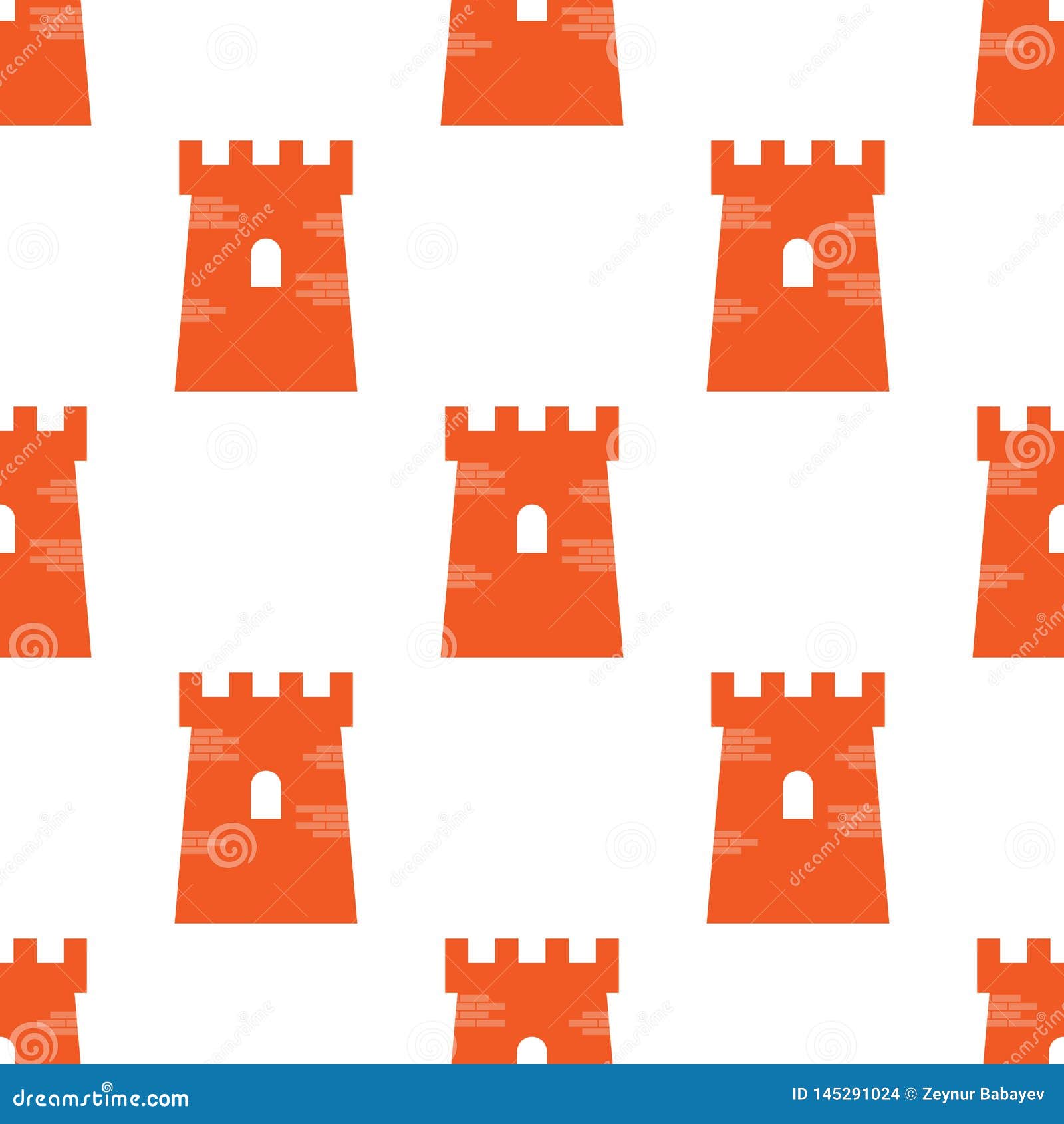 Authentic Victorian Castle Tower Symbol in Seamless Repeat for Any Use ...