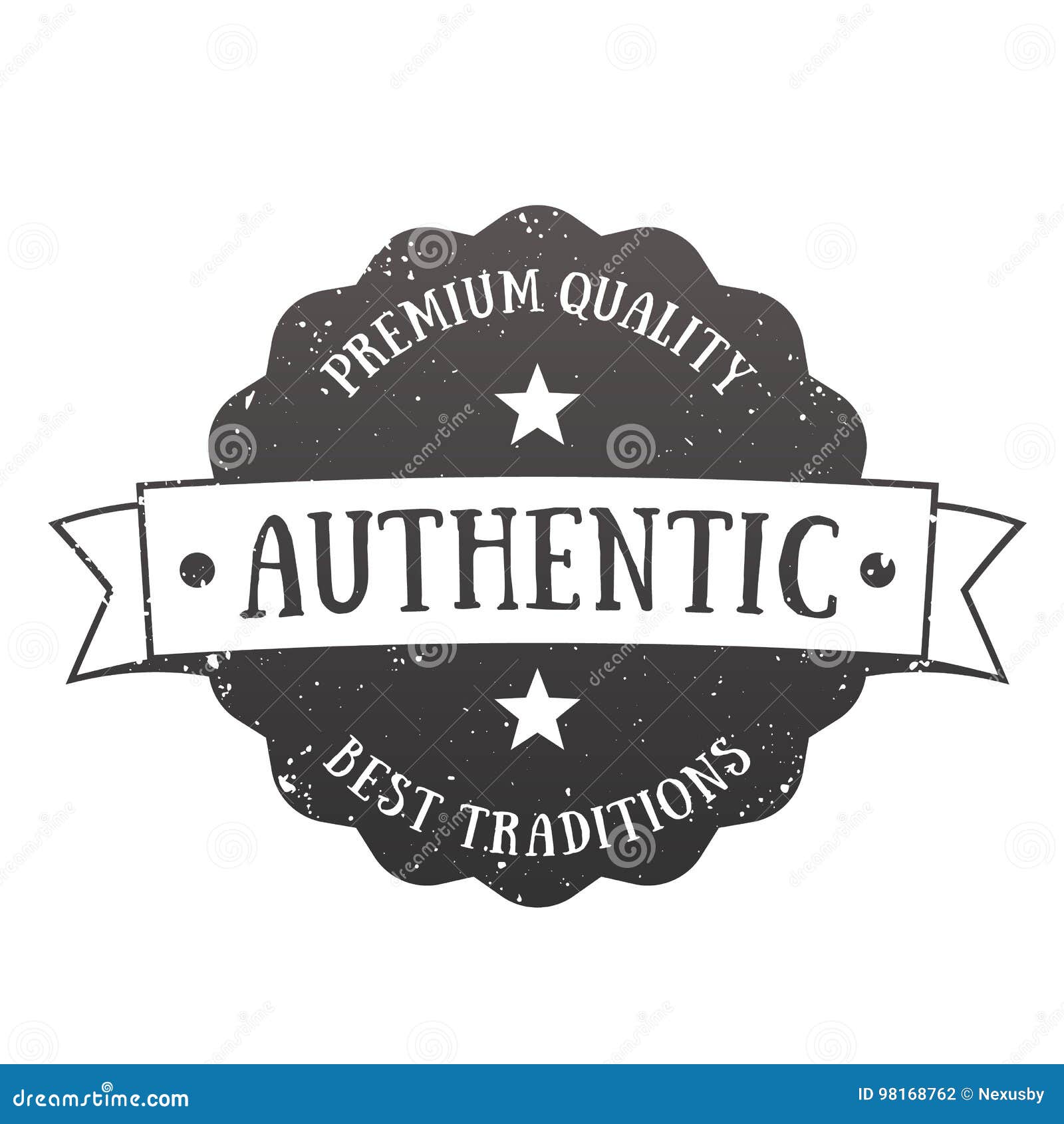 Authentic Vintage Emblem, Vector Badge Stock Vector - Illustration of ...