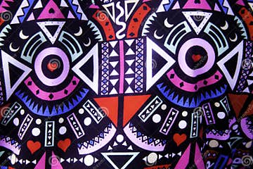 Colourful West African Pattern Textile Stock Photo - Image of pattern ...