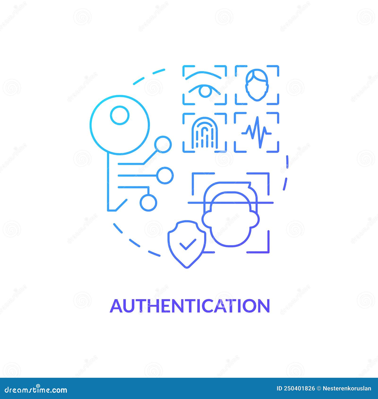 Authentication Blue Gradient Concept Icon Stock Vector - Illustration ...
