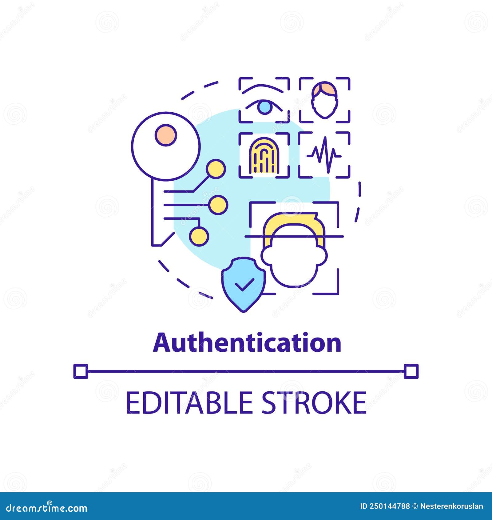 Authentication Concept Icon Stock Vector - Illustration of concept ...