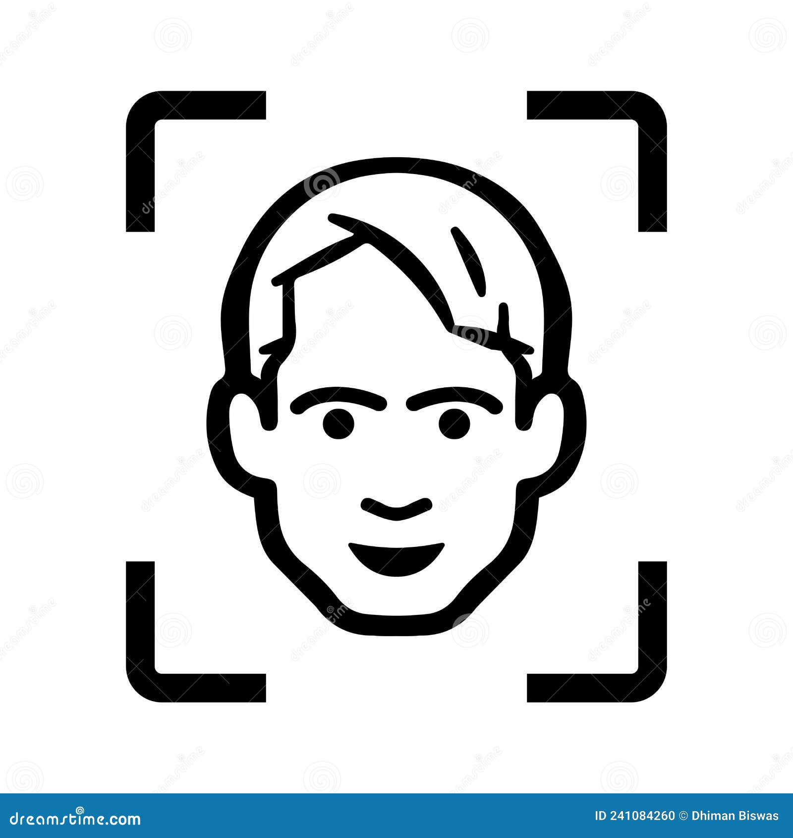 Authentication, Face, Scan Icon. Black Vector Graphics Stock ...
