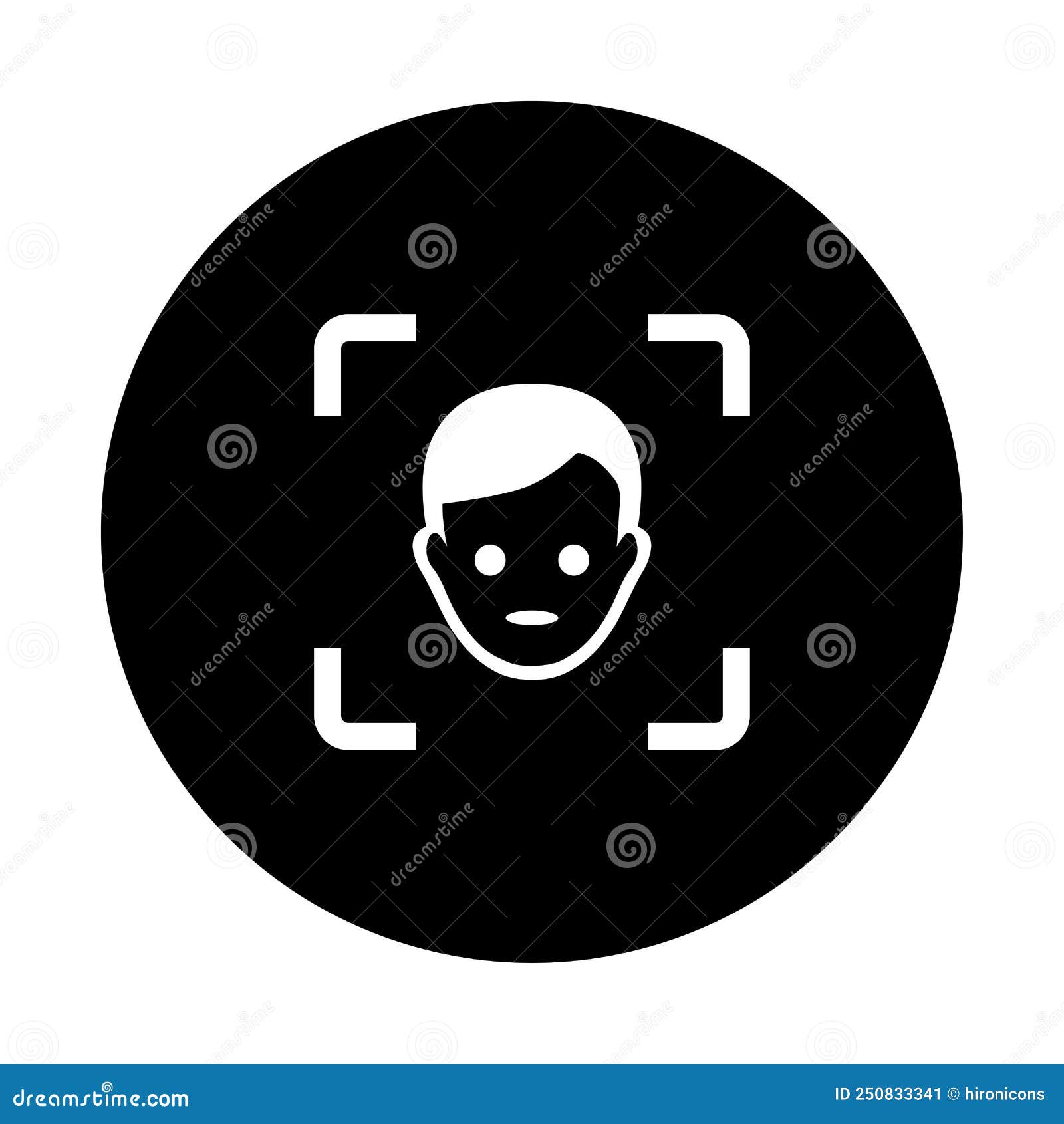 Authentication, Face, Scan Icon. Black Vector Graphics Stock Vector ...