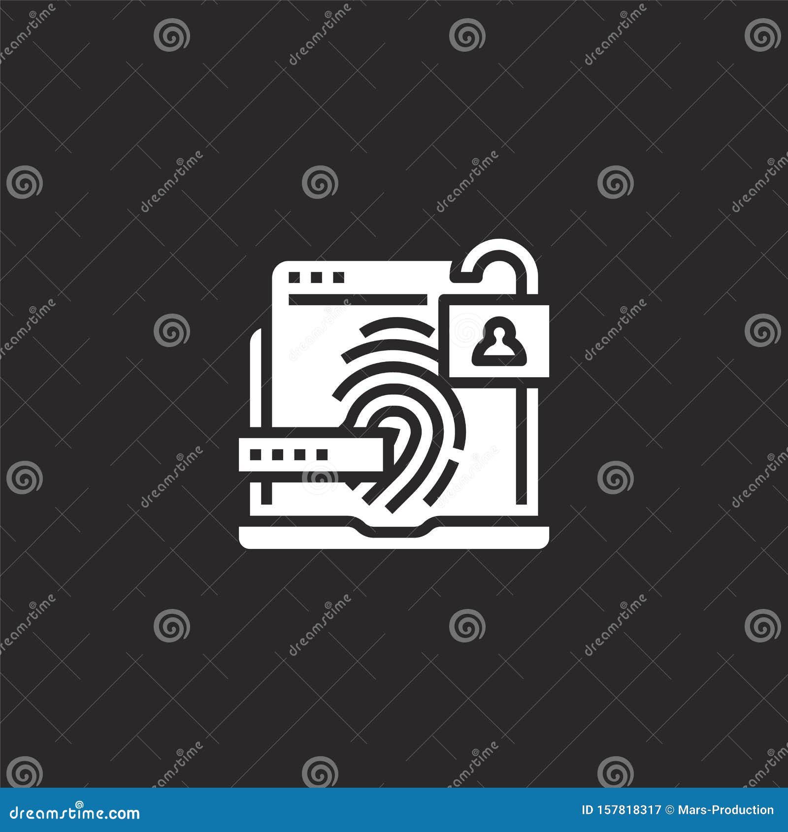Authentication Icon. Filled Authentication Icon for Website Design and ...