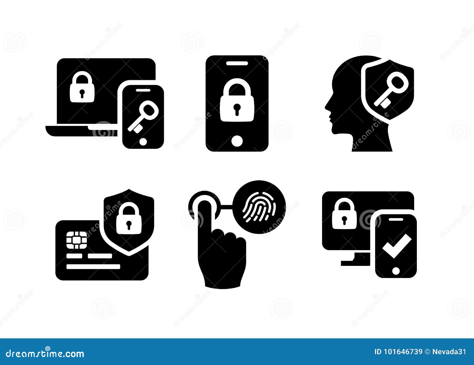 Authentication Icons Set 02 in Black and White Stock Vector ... Authentication Icons Set 02 in Black and White Stock Vector ...