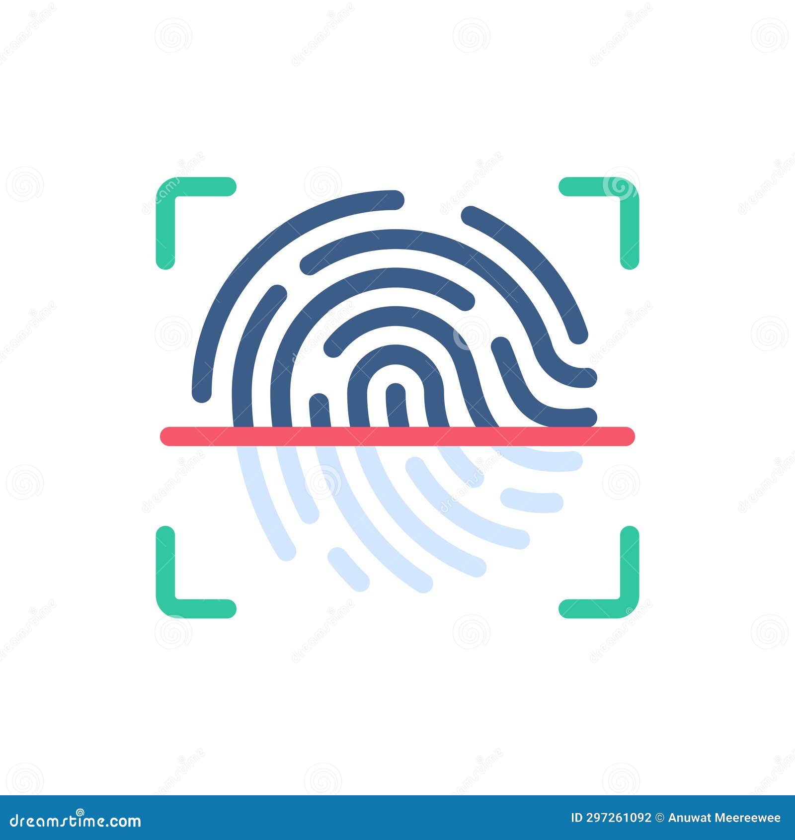 Authentication by Scanning Fingerprints To Access Data Stock ...
