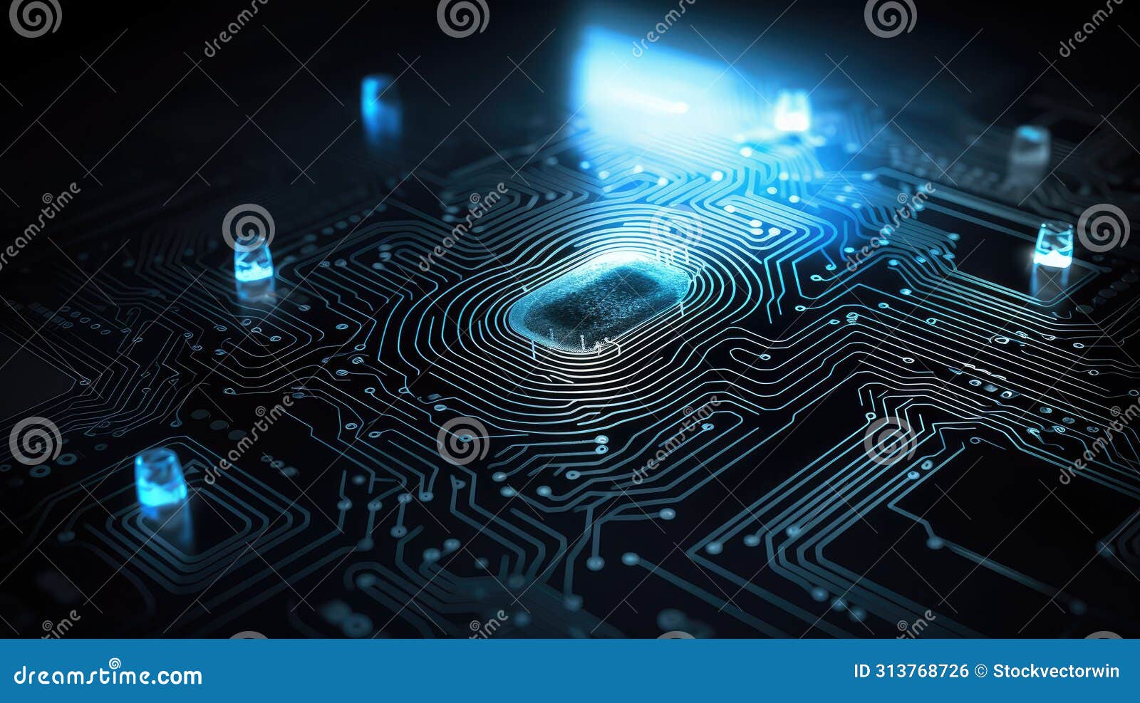 Authentication Technology Fingerprint Stock Illustration - Illustration ...