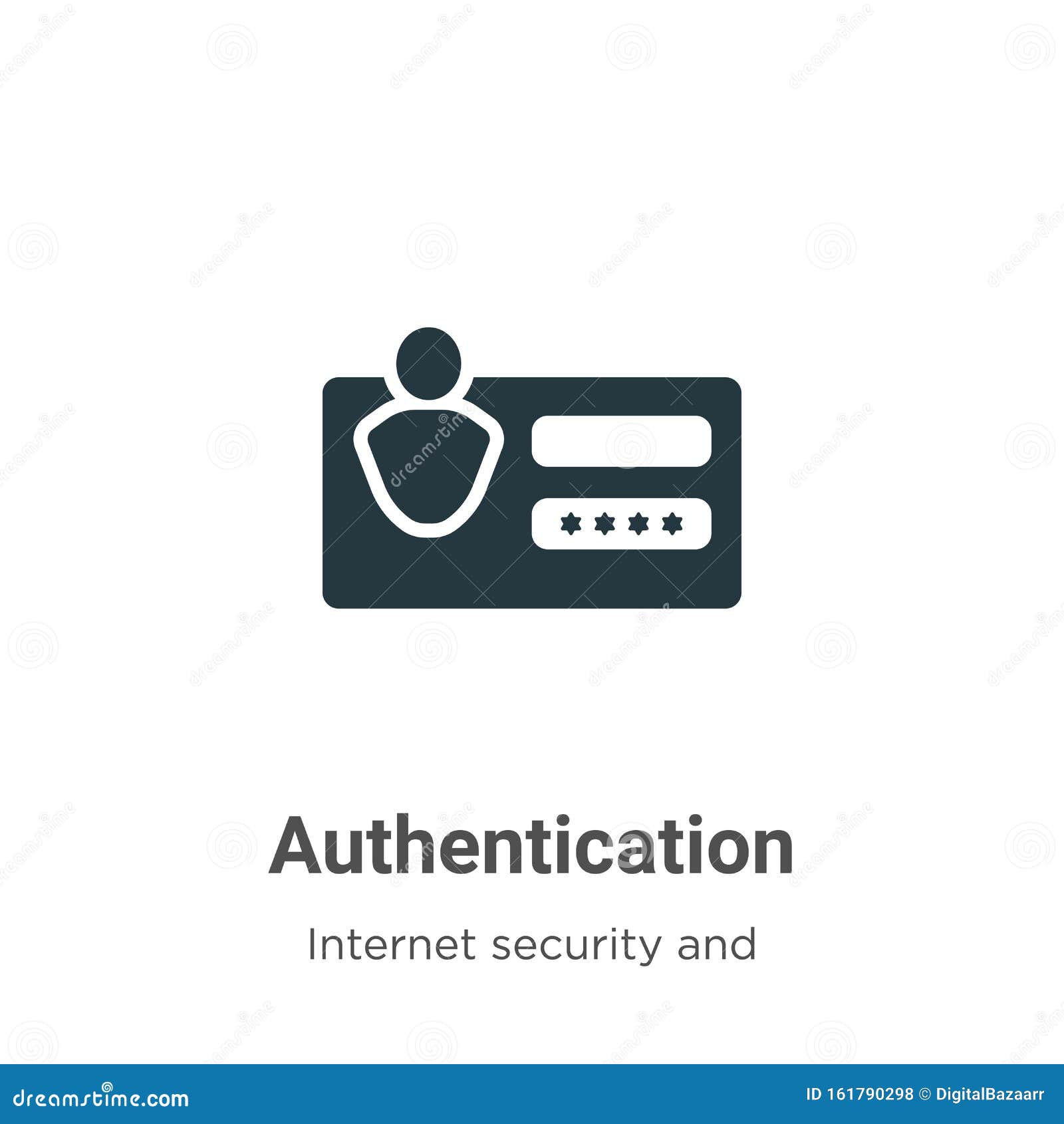 Authentication Vector Icon on White Background. Flat Vector ...