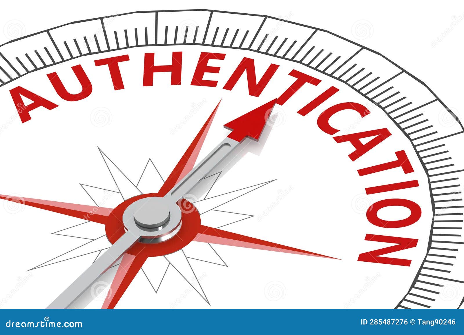 Authentication Word on White Compass Stock Illustration - Illustration ...
