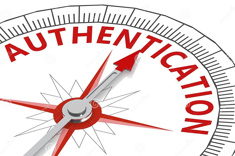 Authentication Word on White Compass Stock Illustration - Illustration ...
