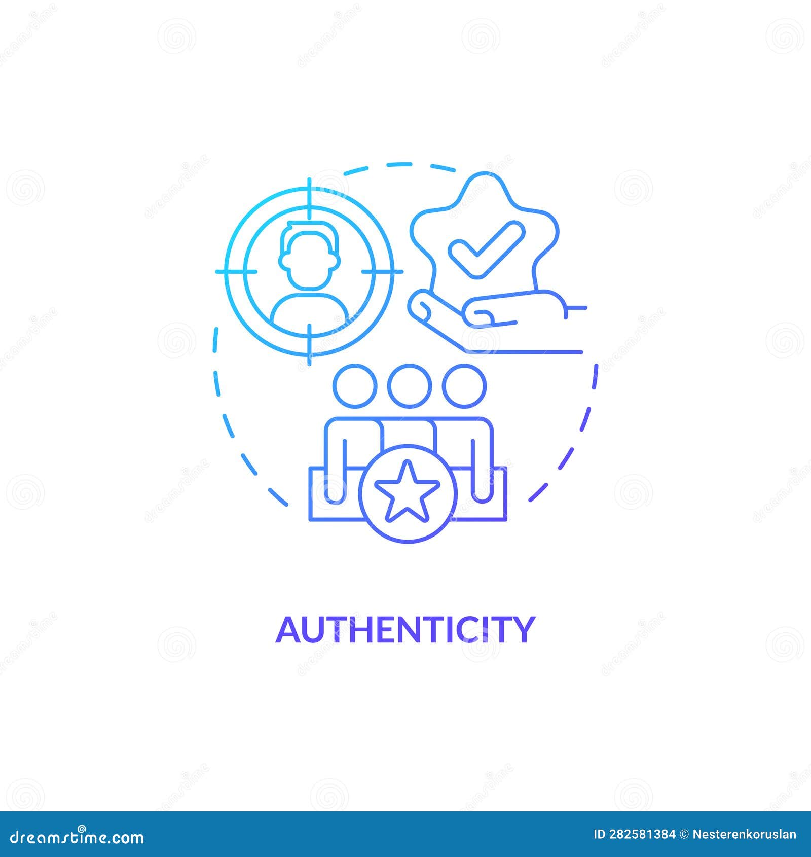 Authenticity Blue Gradient Concept Icon Stock Vector - Illustration of ...